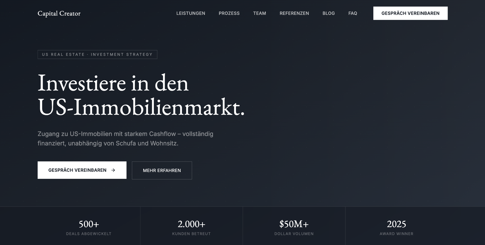 Capital Creator | US-Immobilien & Cashflow-Strategie